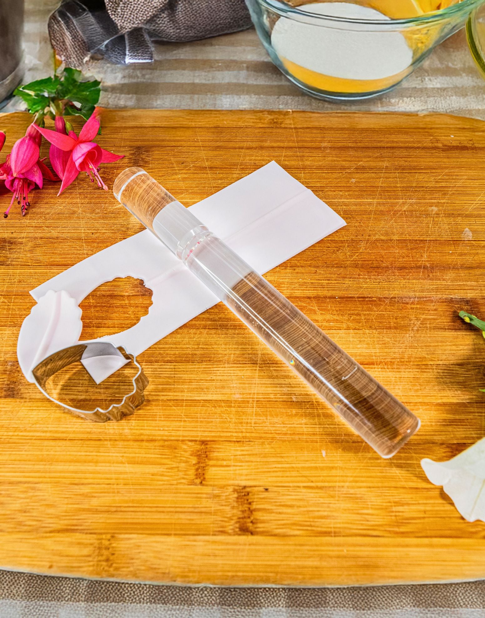 The Petal Rolling Pin. Precision Cast Acrylic Rolling Pin – Prop Options